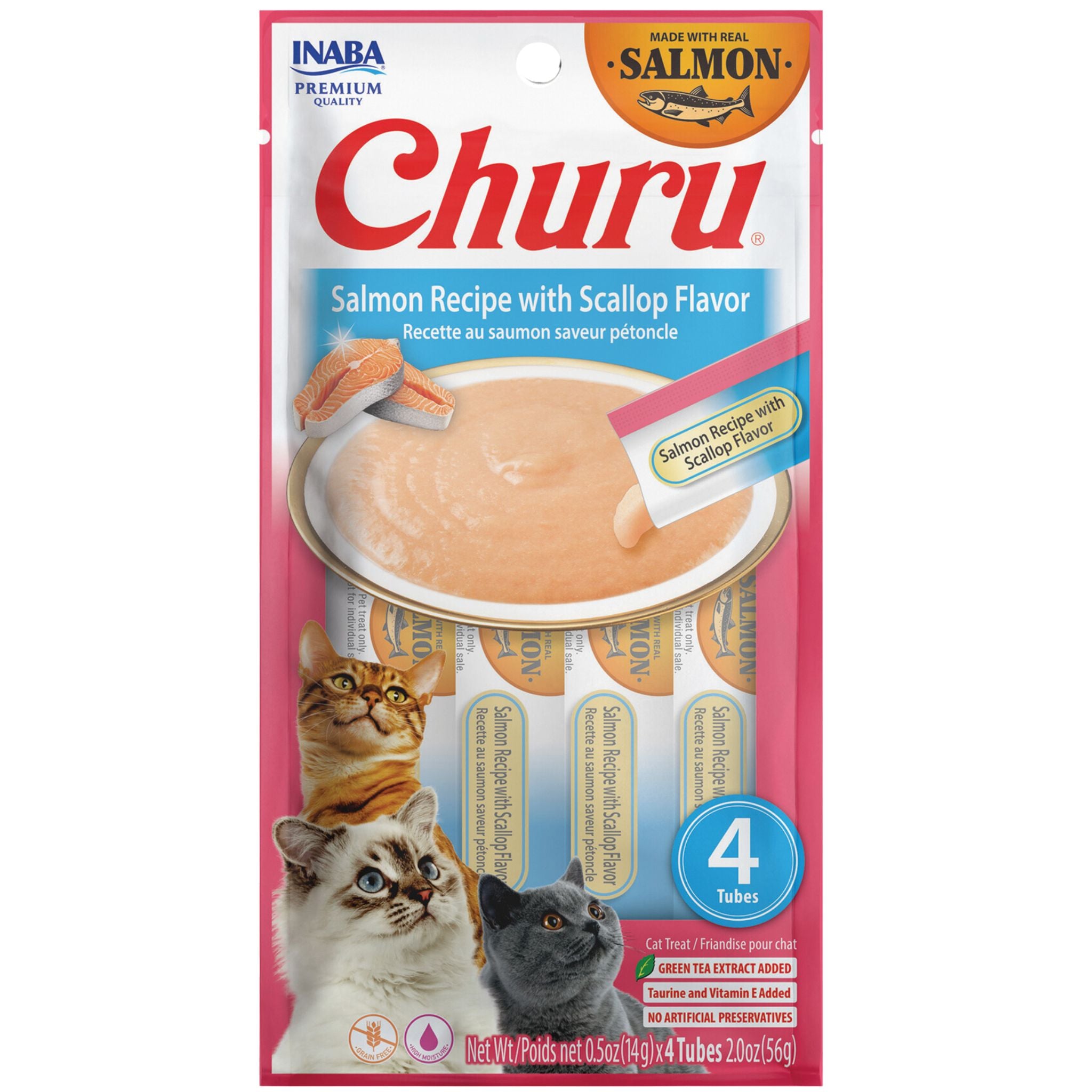 Inaba Cat Treat Churu Puree Salmon Scallop