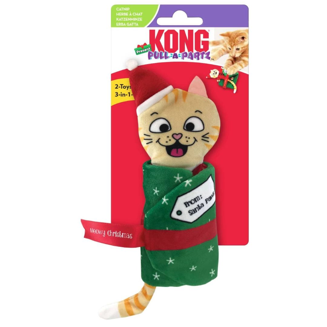 KONG Cat Toys Holiday Pull-A-Partz Present