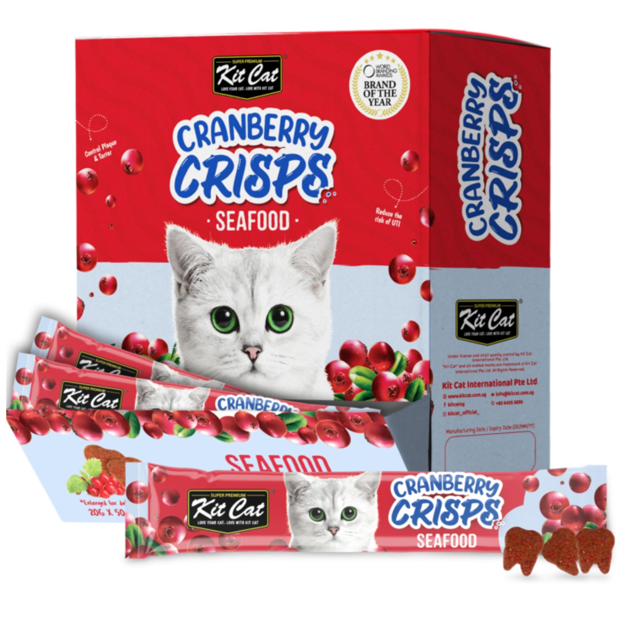 Kit Cat Cranberry Crisps Seafood Cat Treats 20gx50