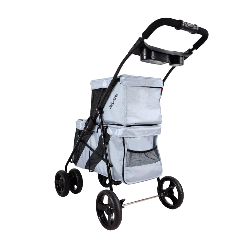 Ibiyaya Pet Bus Double Decker Foldable Stroller | PeekAPaw