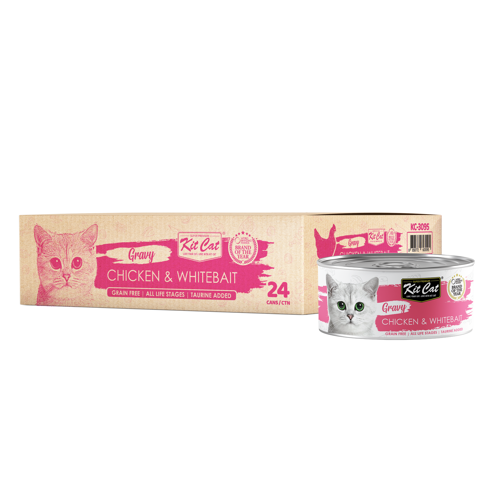 Kit Cat Gravy Canned Cat Food Chicken & Whitebait 70g