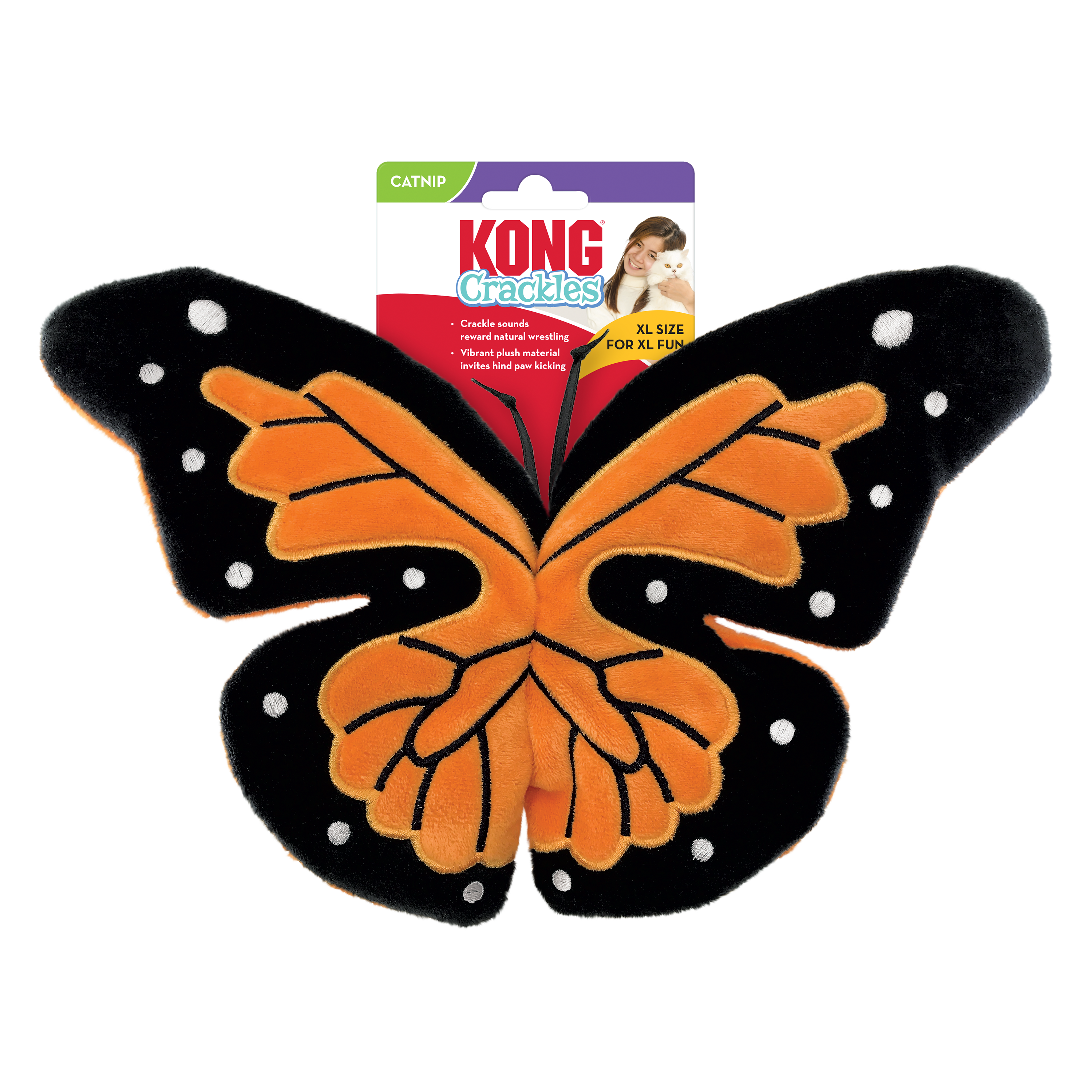 KONG Cat Toys Catnip Crackles Flutterz