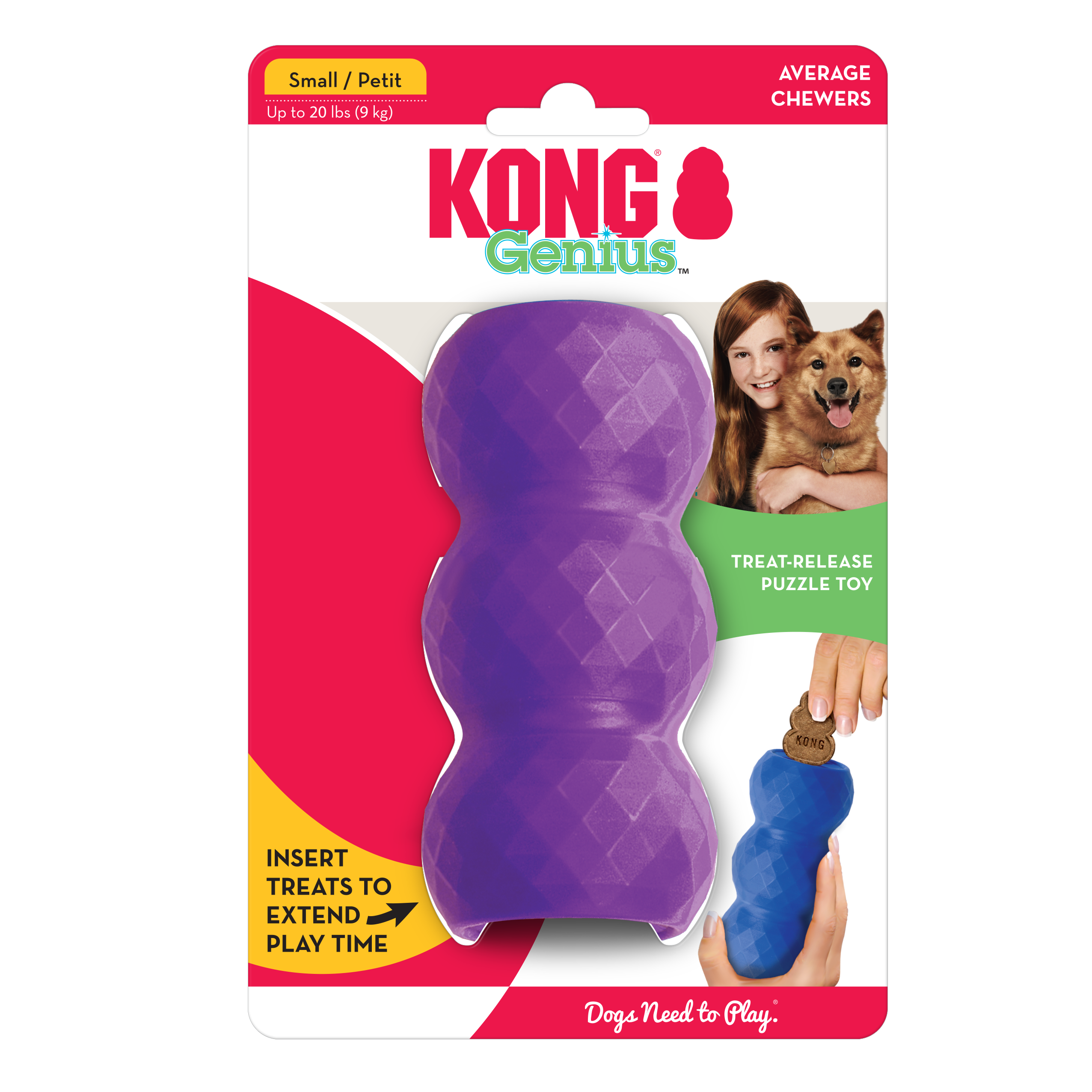 KONG Dog Toys Treat Dispensing Genius Mike Assorted