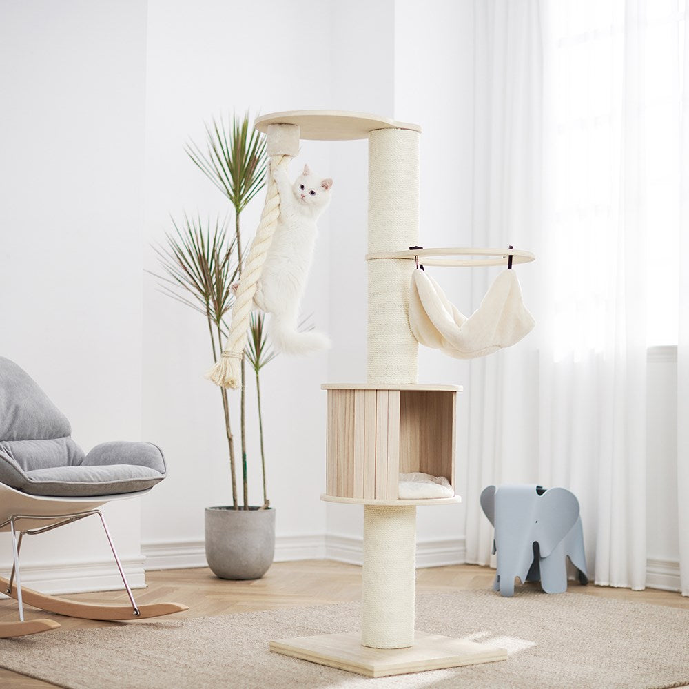Petsbelle Solace Solid Wood Cat Tree | PeekAPaw