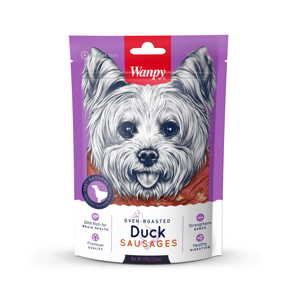 Wanpy Premium Dog Treats Oven-Roasted Duck Sausages | PeekAPaw